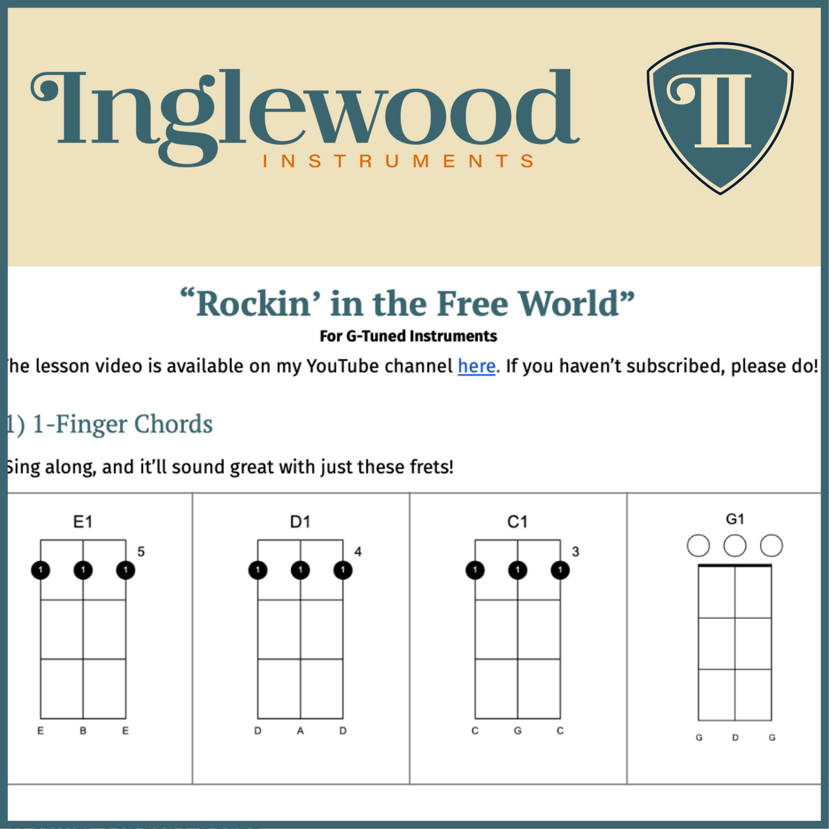 "Rockin' in the Free World" - Stick Dulcimer Guitar Chord Guide TAB ...